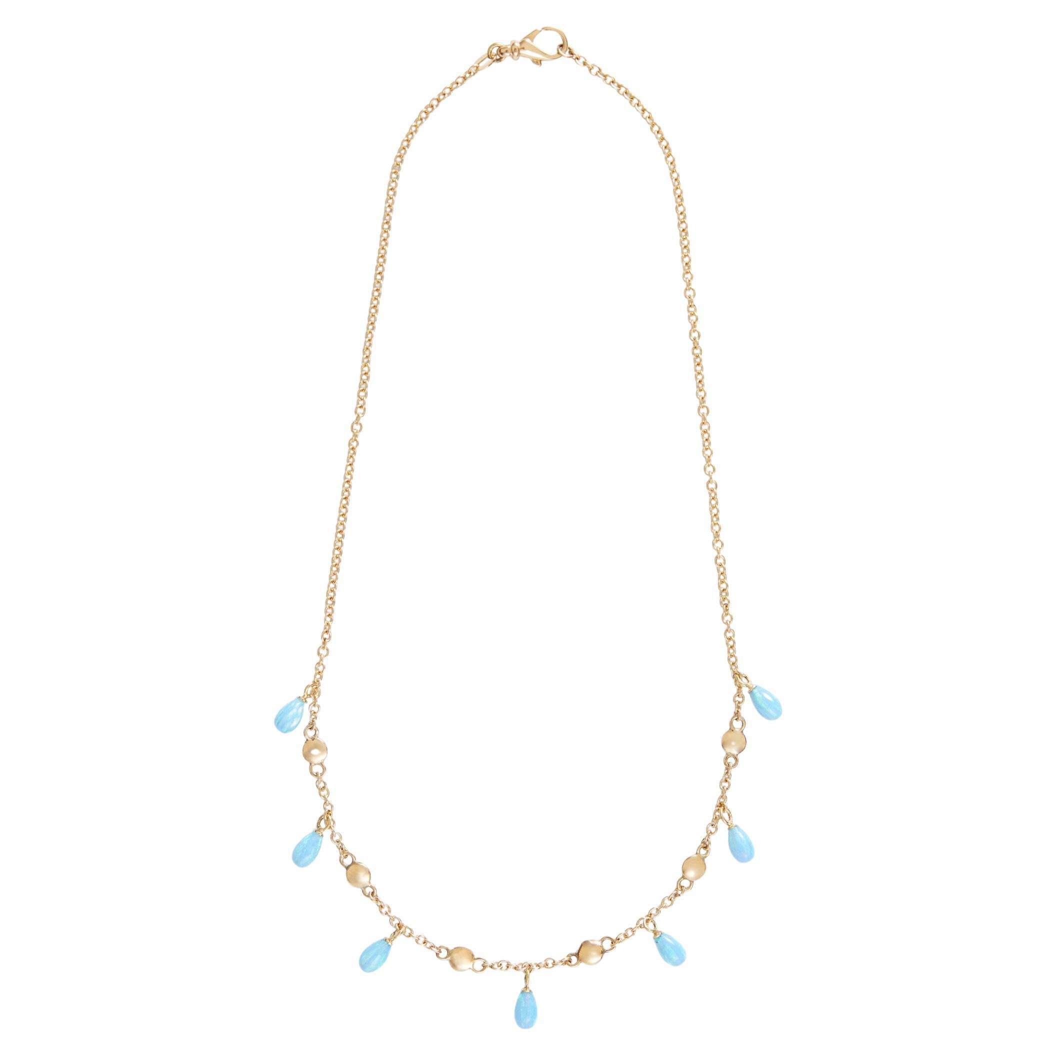 Fire §Opal Gold Round Necklace For Sale at 1stDibs