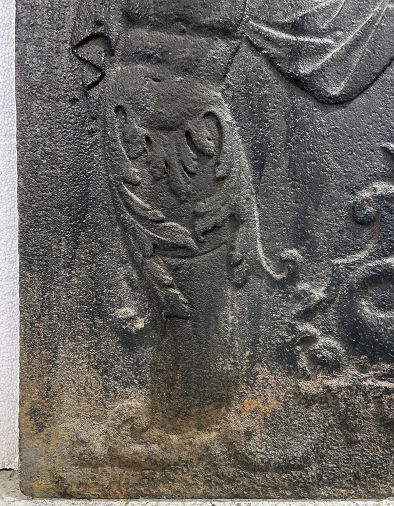 Fireback with Atlantes Supporting an Entablature with Fire Vases, 18th ...