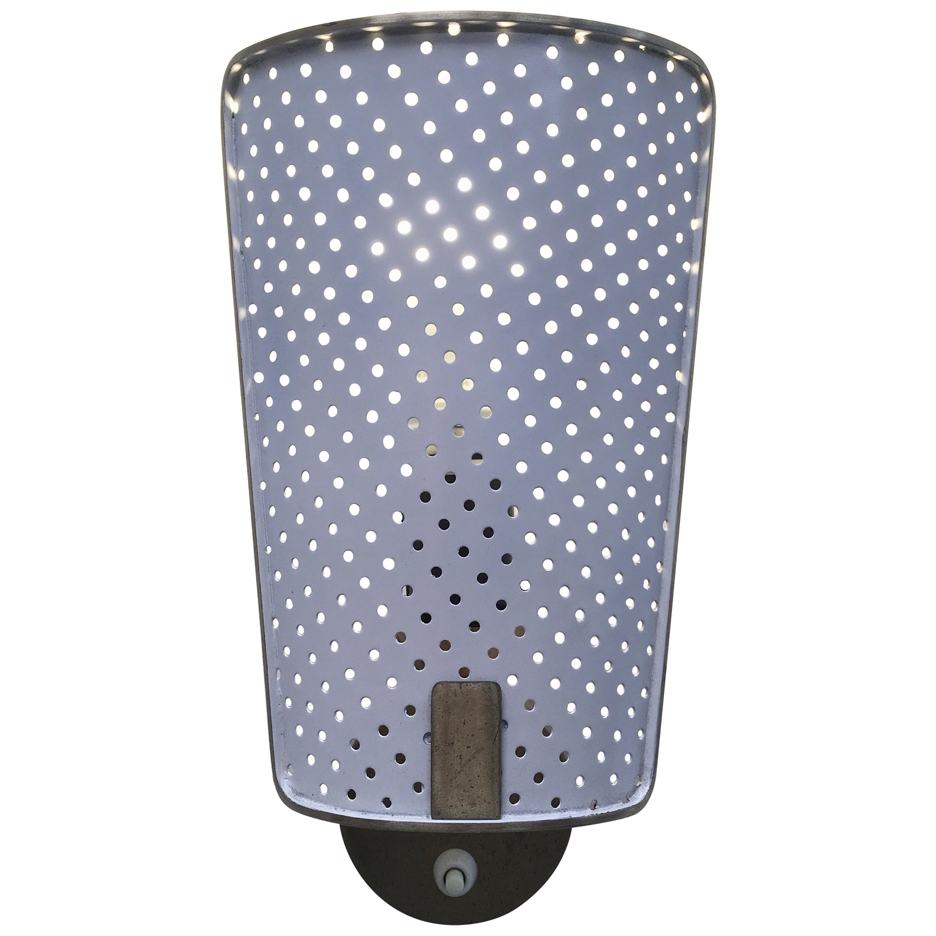 Italian Minimalist Perforated Metal Cone Sconce, 1950s For Sale at 1stDibs