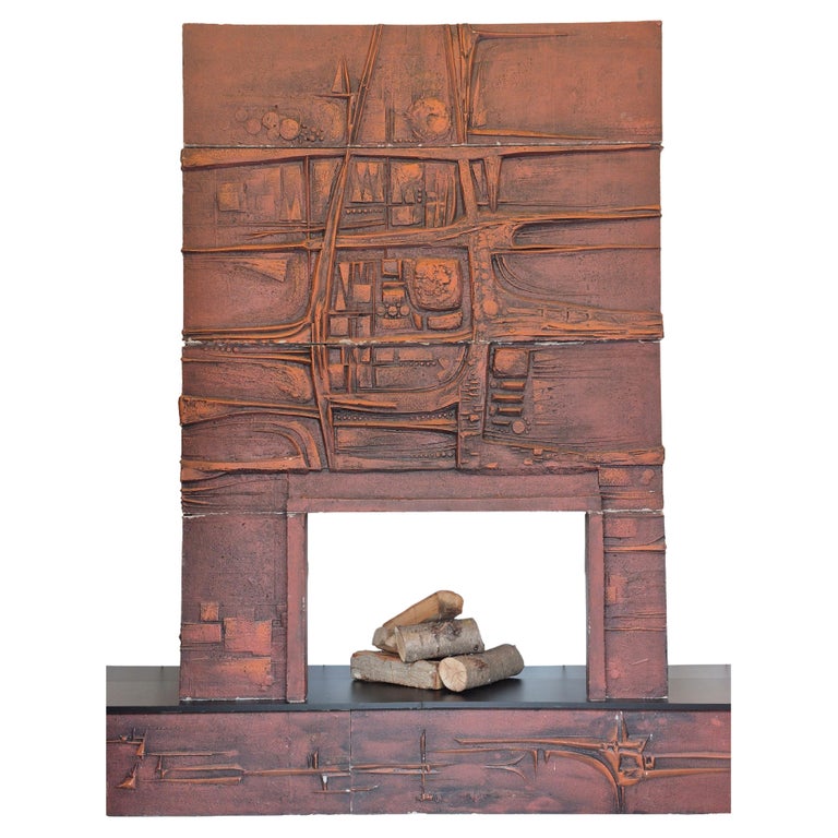 brutalist fireplace