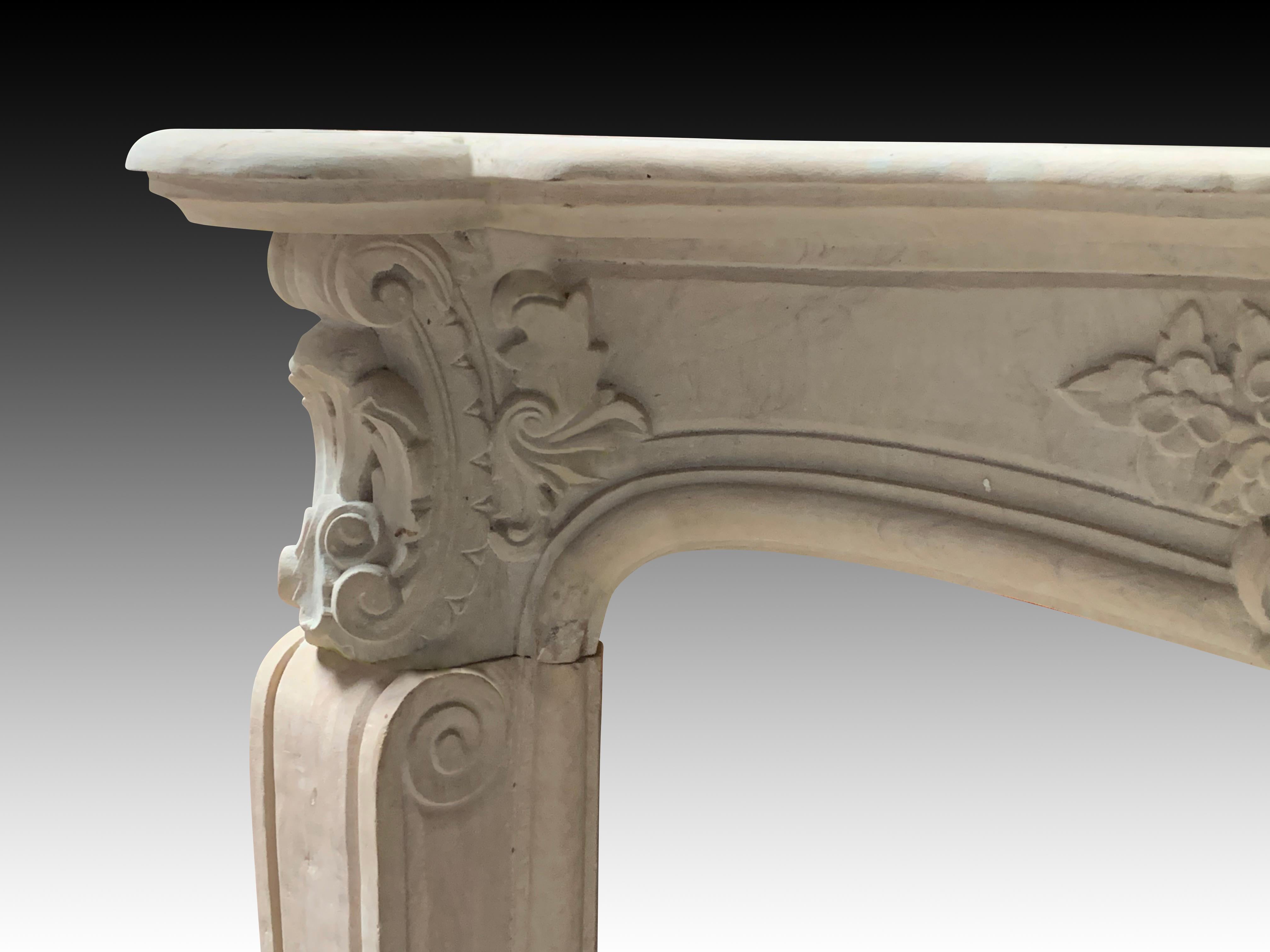 Fireplace frame. Sandstone. For Sale at 1stDibs