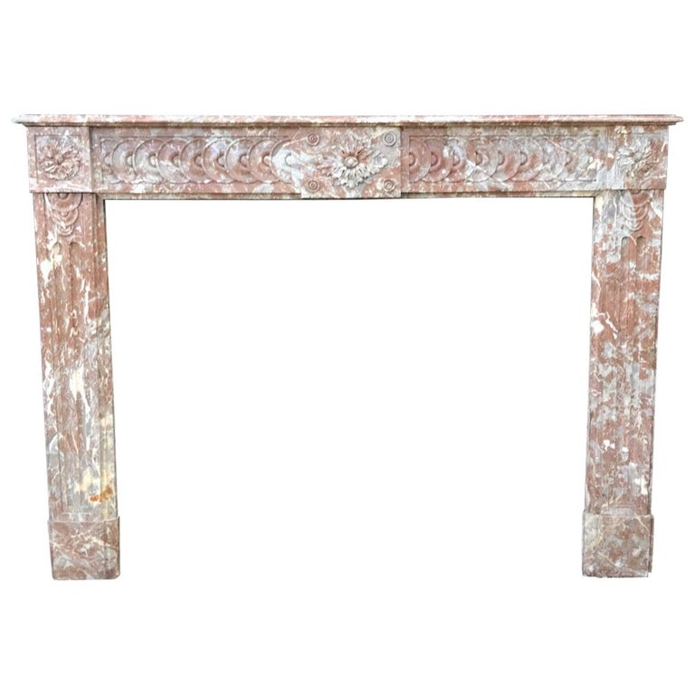 Cheminée en marbre rouge de Rance:: Louis XVI En vente sur 1stDibs