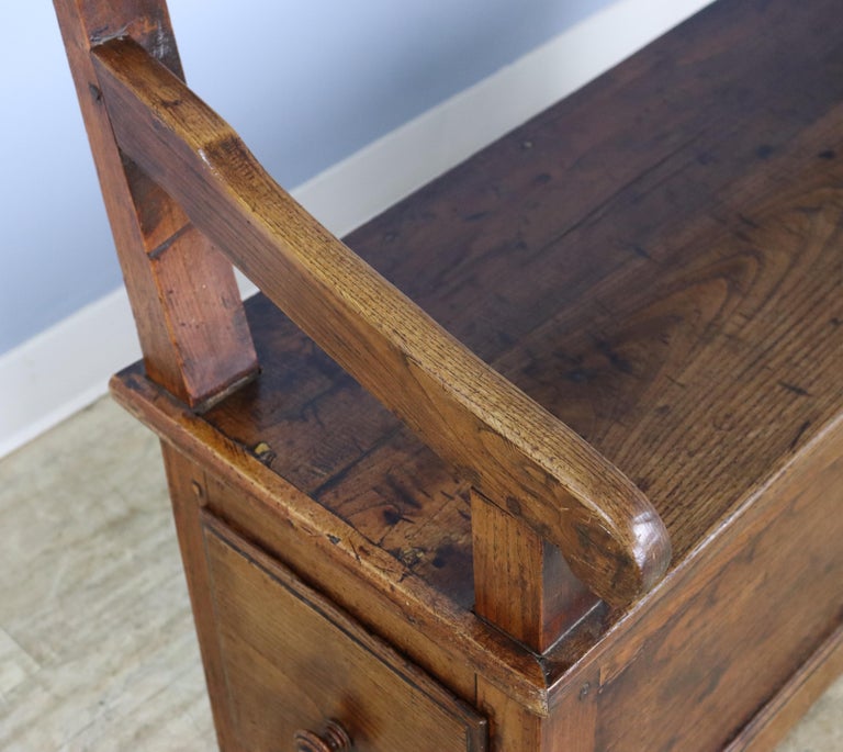 Fireside Bench in Chestnut, One Arm For Sale at 1stDibs