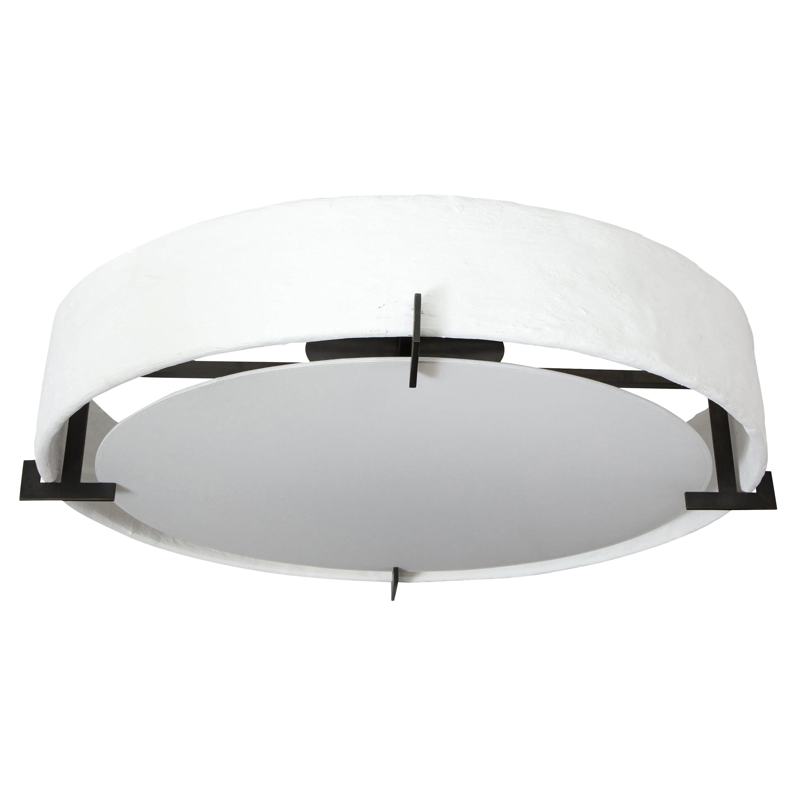 FIRST DEPOSIT Bespoke Plaster and Iron Fixture in the Manner of Jean ...