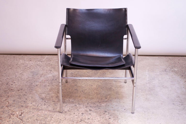 First Edition Charles Pollack for Knoll 657 'Sling Chair' in Black ...