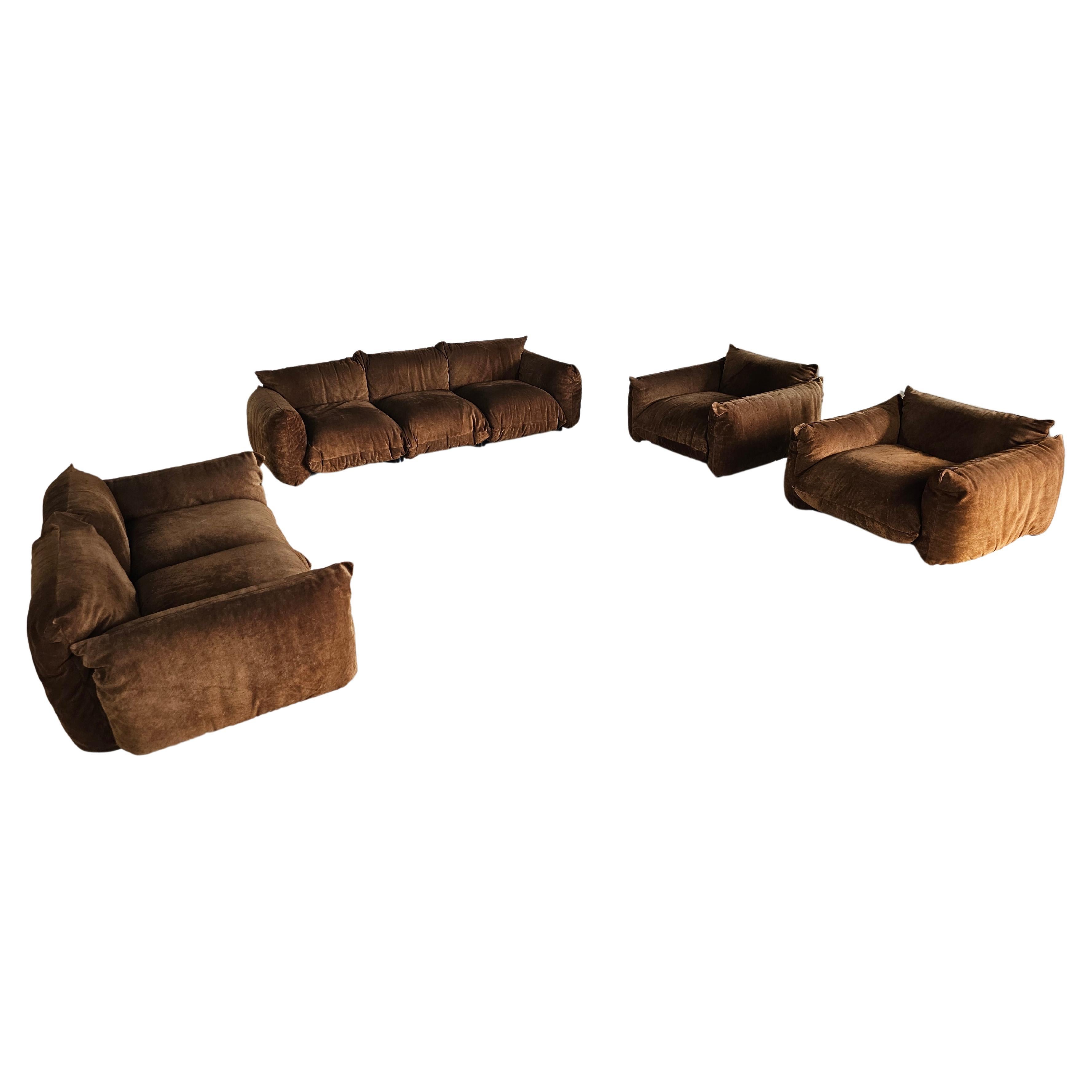 First Edition Mario Marenco set in origina light brown suede for Arflex ...