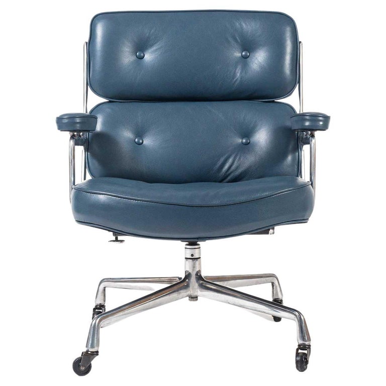 First Gen Eames Time Life Lobby Chair in Marin Blue Semi-Aniline ...