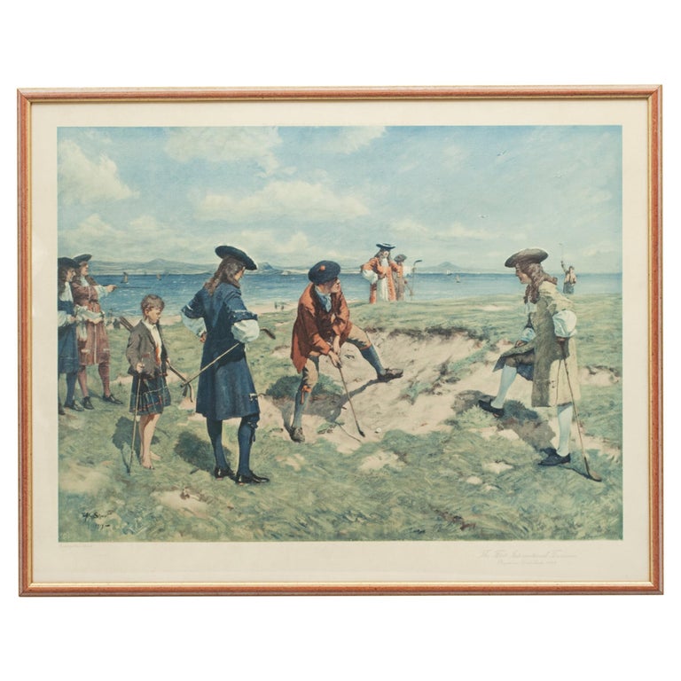 First International Foursome, Vintage Golf Print, Leith Links 1862 For ...