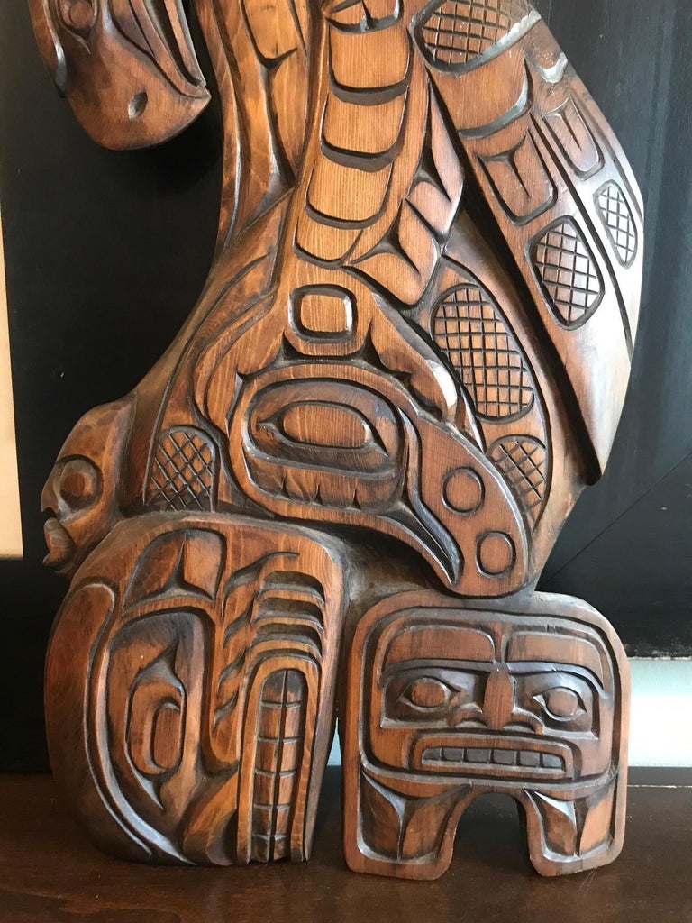 First Nations Northwest Coast Robert Whonnock Signed Carved Wood Wall ...