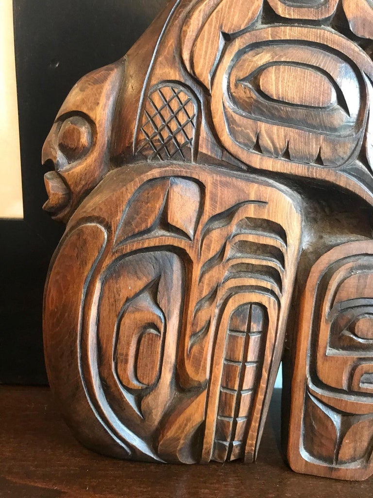First Nations Northwest Coast Robert Whonnock Signed Carved Wood Wall ...