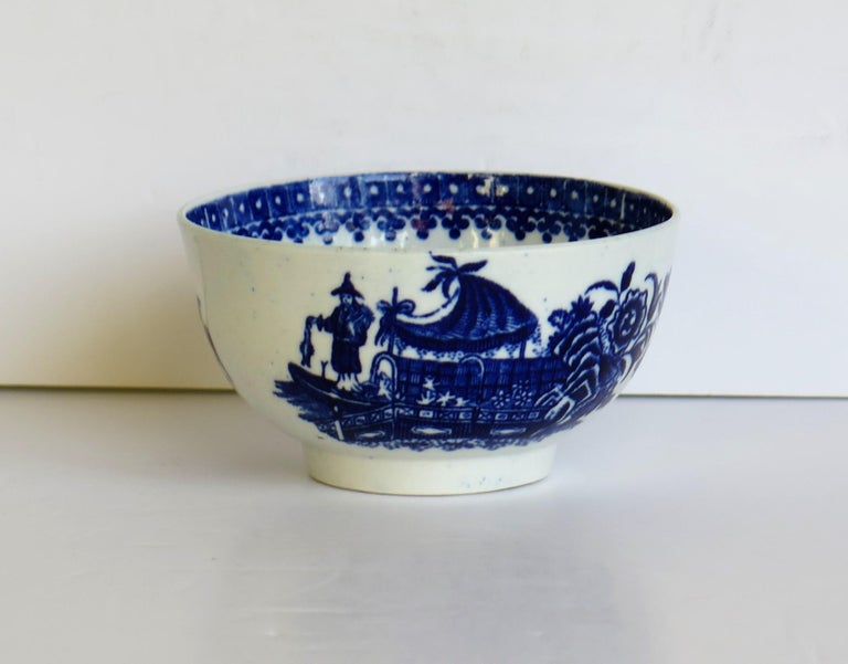 First Period Dr. Wall Worcester porcelain Blue Bowl in Fisherman Ptn ...