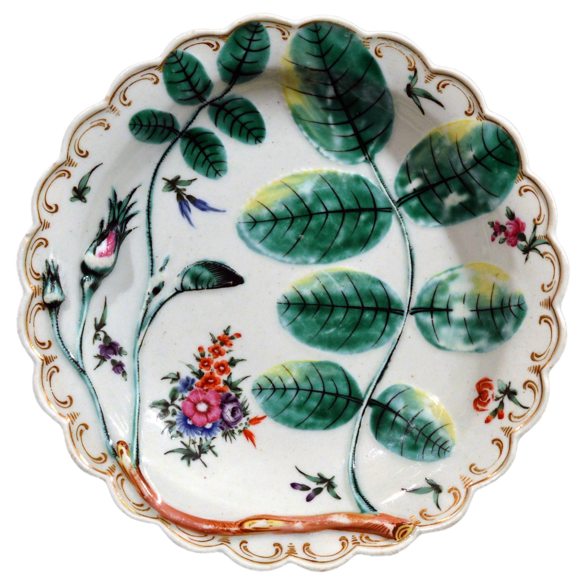 First Period Worcester Blind Earl Porcelain Dish, circa 1770 at 1stDibs