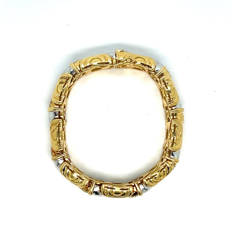 Fish Diamond Ruby Two-Tone Gold Bracelet For Sale at 1stDibs