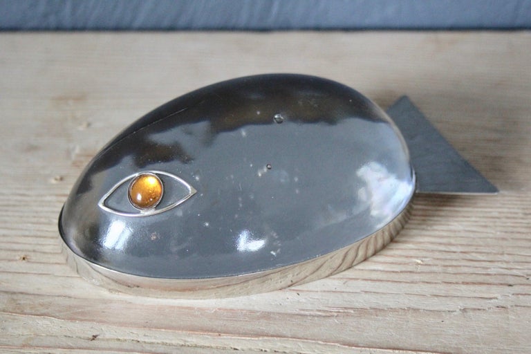 Fish Glass and Metal Paperweight For Sale at 1stDibs