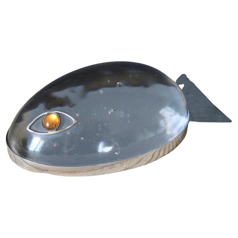 Fish Glass and Metal Paperweight For Sale at 1stDibs