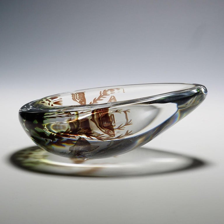 Fish Graal Bowl by Edward Hald for Orrefors, Sweden, 1957 For Sale at ...