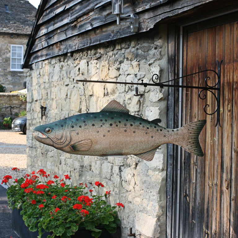 Fish Model Display Shop Sign in Metal at 1stDibs