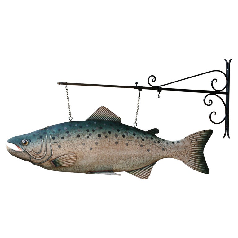 Fish Model Display Shop Sign in Metal at 1stDibs