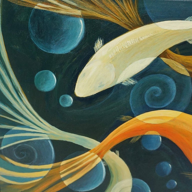 'Fish Pond' A Contemporary Oil on Canvas Painting at 1stDibs