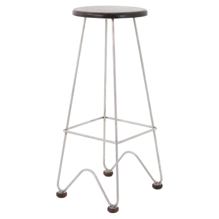 Fish Stool Features a Hand Bent Stainless Steel Frame and Solid Wood ...