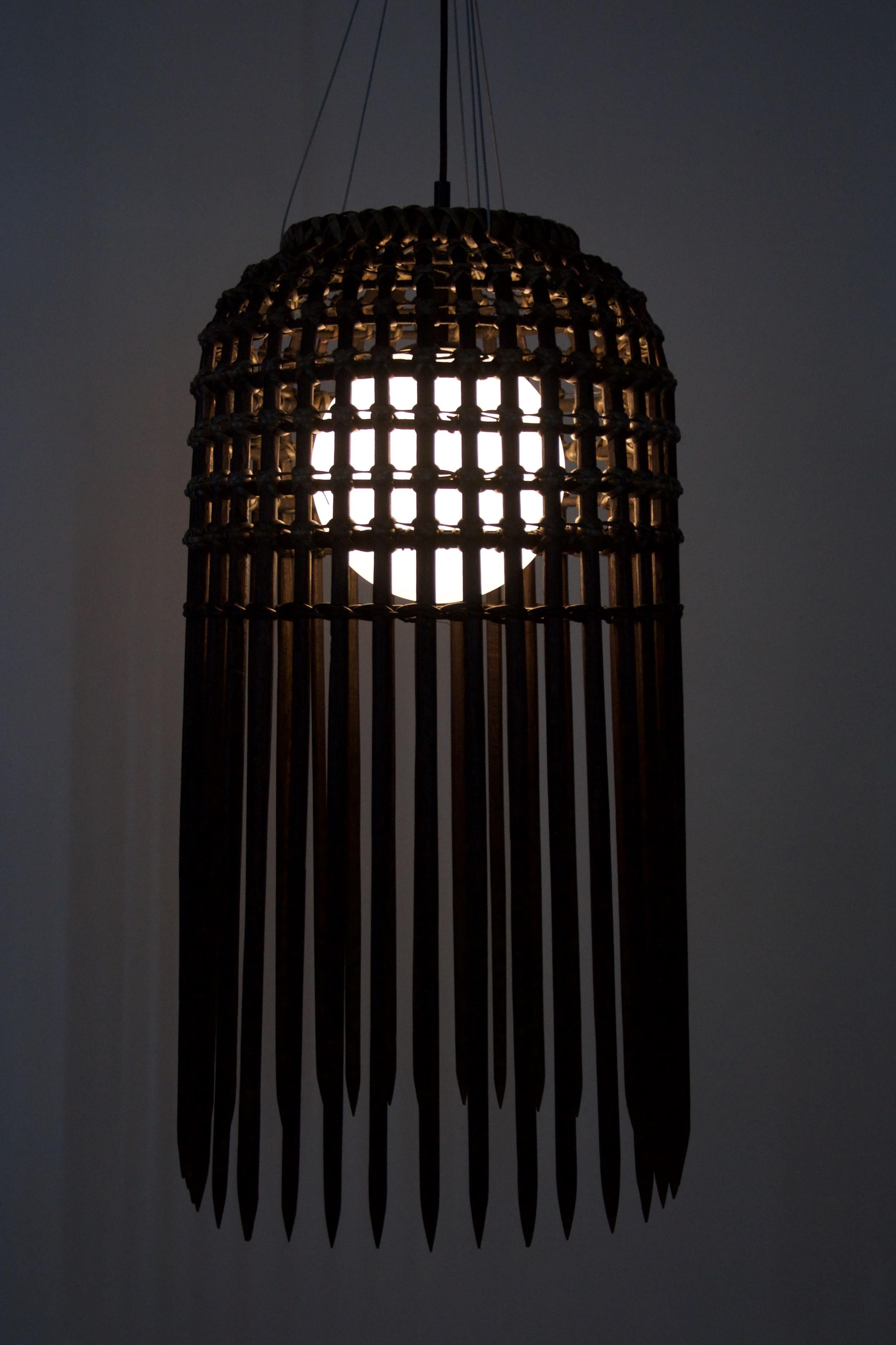 Fish Trap Light Lamp Pendant Tribal Borneo by Esteban Anaya For Sale at ...