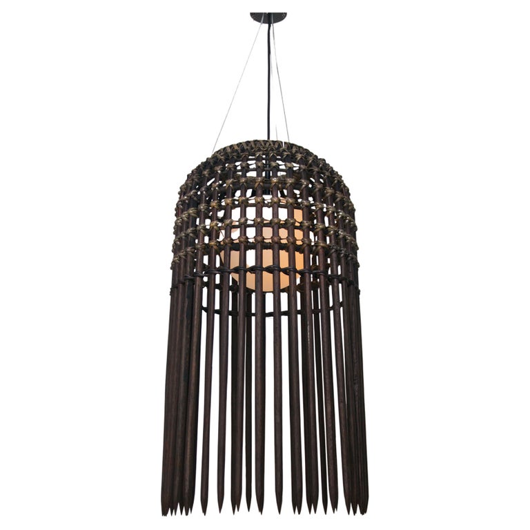 Fish Trap Light Lamp Pendant Tribal Borneo by Esteban Anaya For Sale at ...