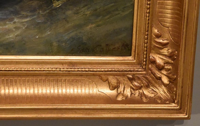 "Fishing Boats in Choppy Seas" by Samuel Calvert For Sale at 1stDibs