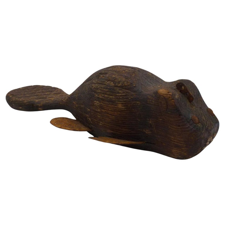 Fishing Lure in the Form of a Beaver, It Has a Wood Body with Carved ...