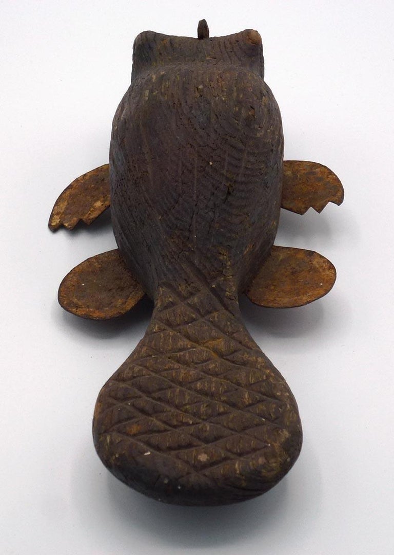 Fishing Lure in the Form of a Beaver, It Has a Wood Body with Carved ...