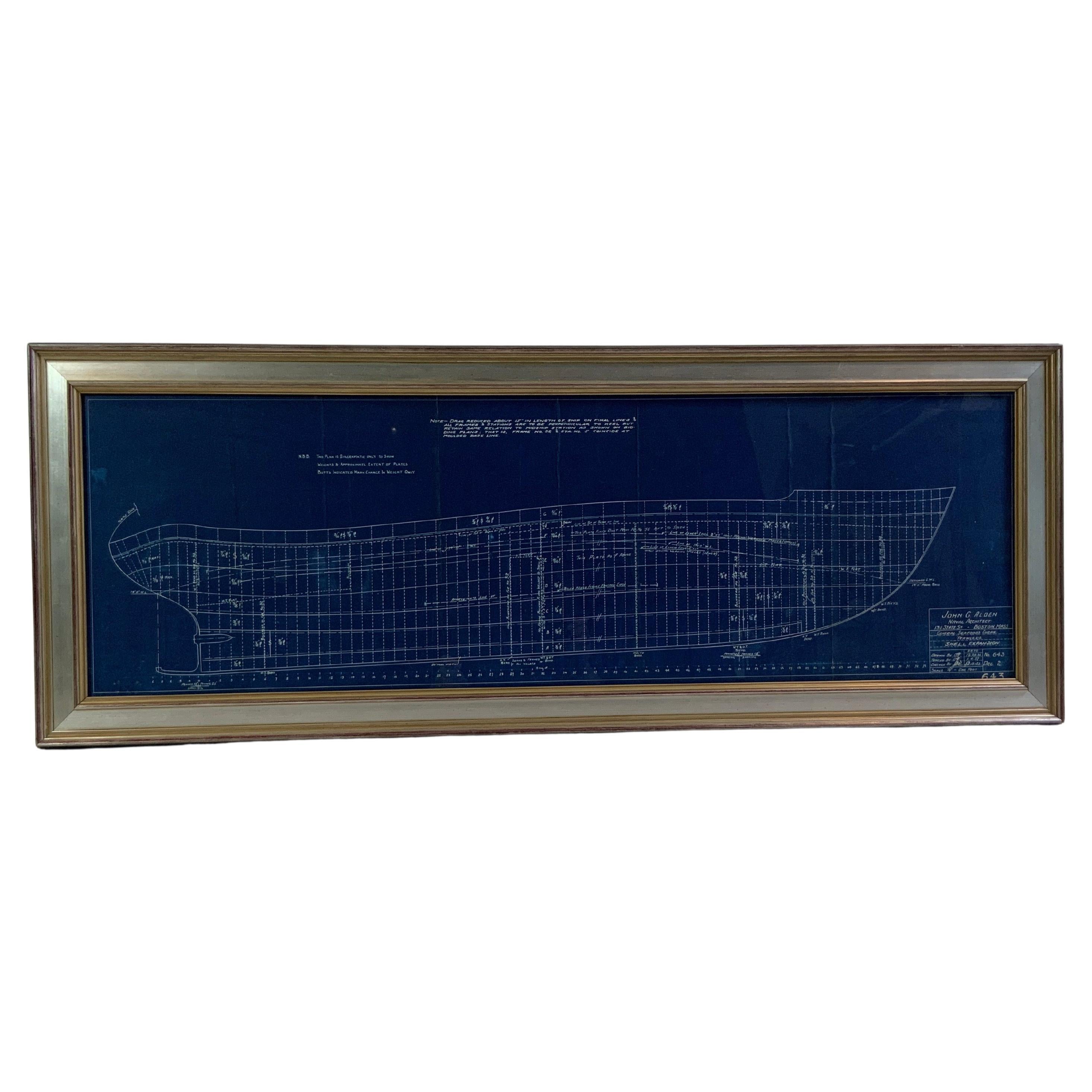 John Alden One Design Class Blueprint For Sale at 1stDibs