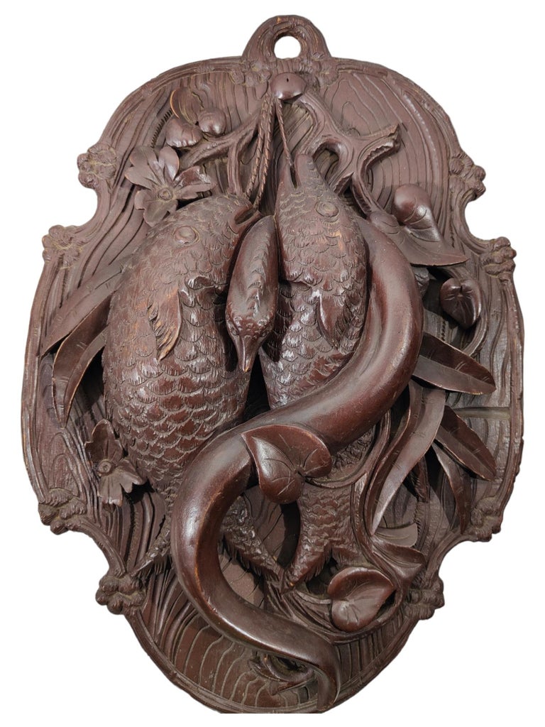 Fishing Trophy Wooden Plaques 19th Century For Sale at 1stDibs