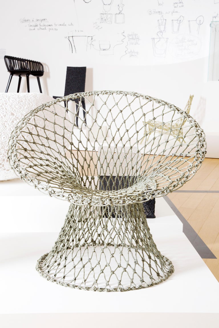 Fishnet Chair, by Marcel Wanders, Hand-Knotted Chair, 2001, Green For ...