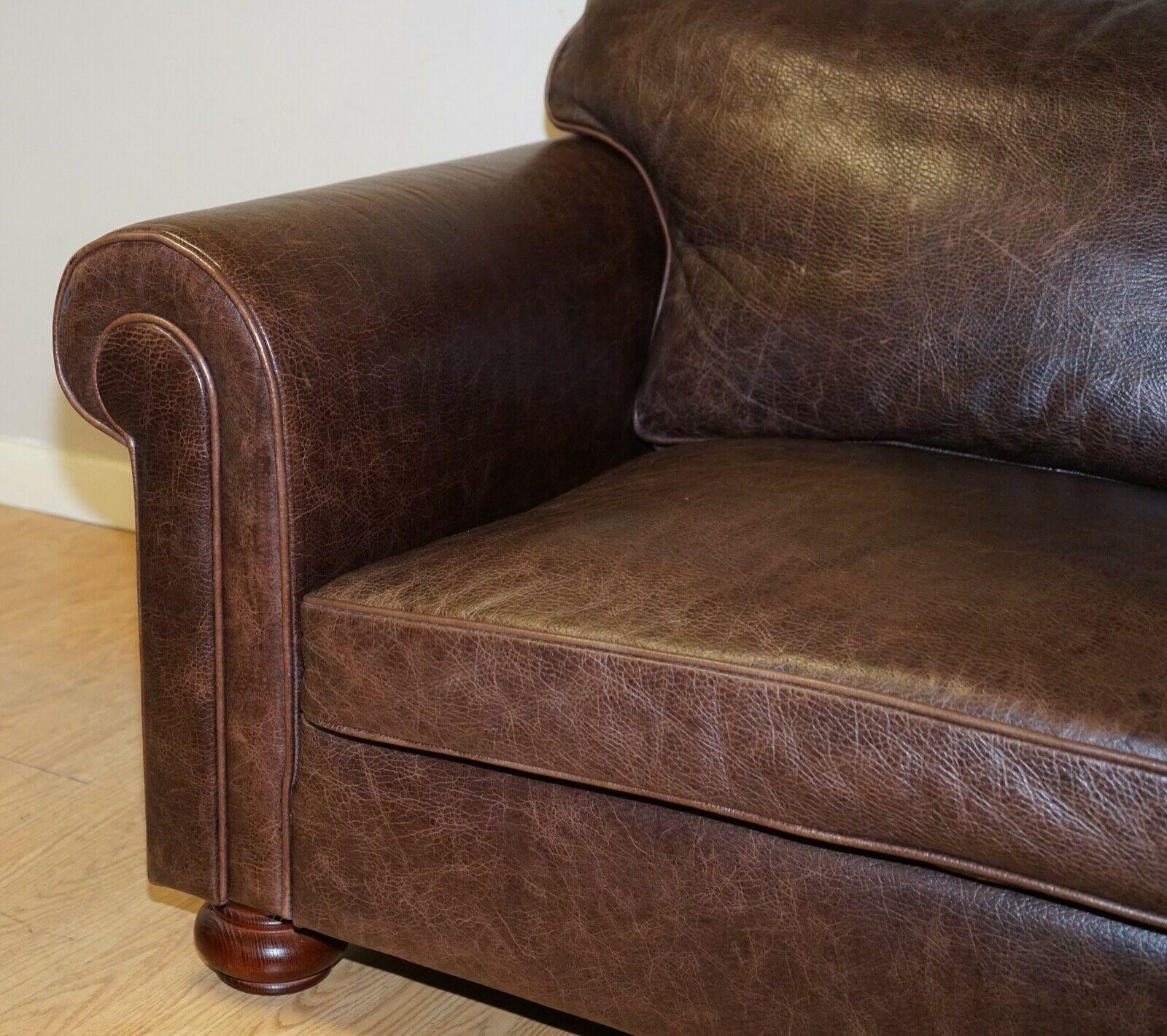 Fishpools Heritage Leather 2 Seater Sofa with Duck Feather Filled Back ...