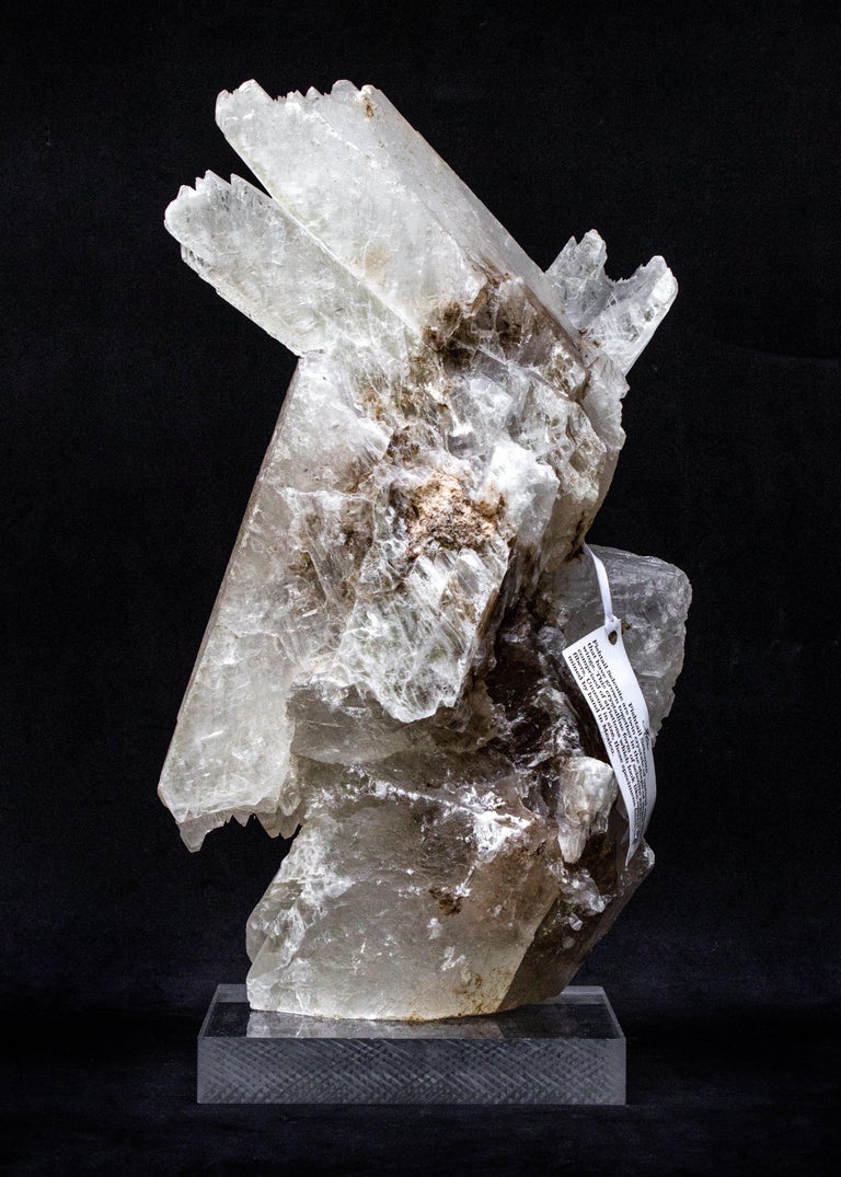 Fishtail Selenite on Lucite at 1stDibs