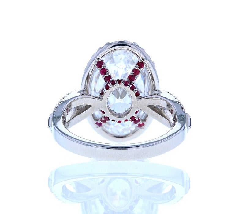 Five '5' Carat Custom Oval Diamond Engagement Ring in Platinum at ...