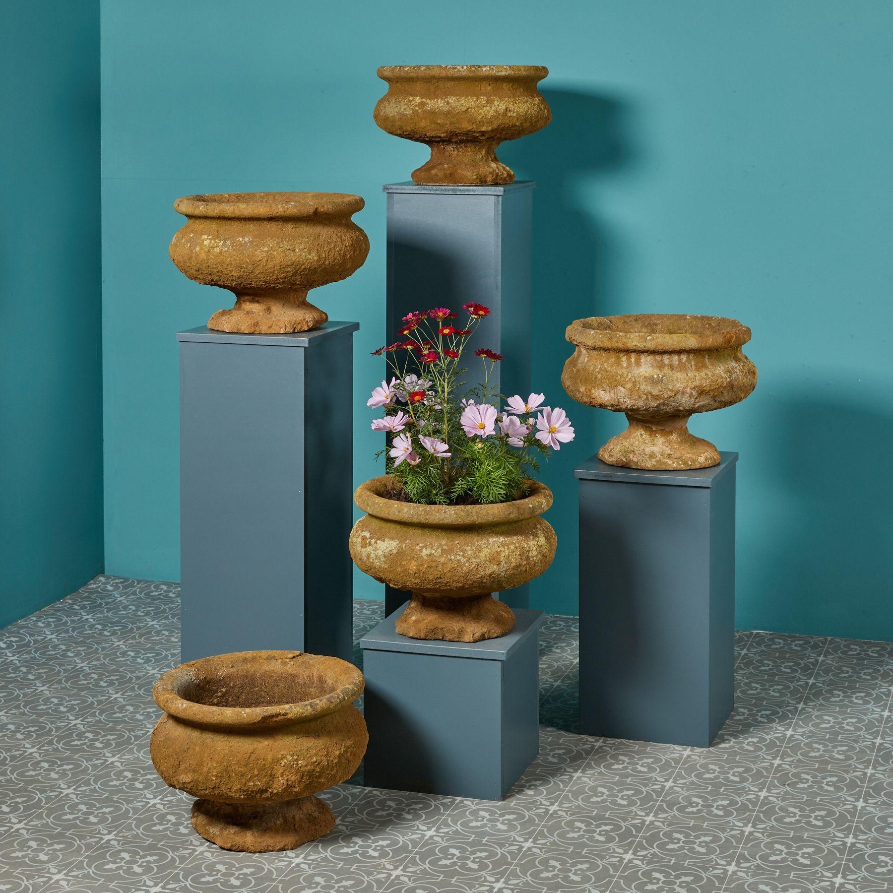 Five Antique Limestone Planters at 1stDibs