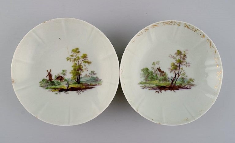 Five antique Royal Copenhagen porcelain bowls with hand-painted ...