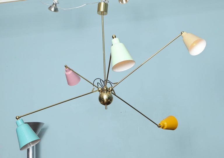 Five-Arm Adjustable Ceiling Fixture by Fedele Papagni at 1stDibs