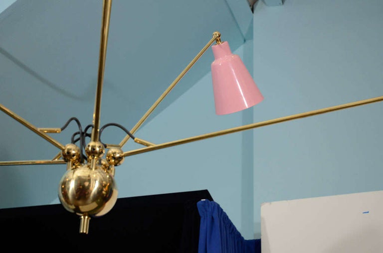 Five-Arm Adjustable Ceiling Fixture by Fedele Papagni at 1stDibs