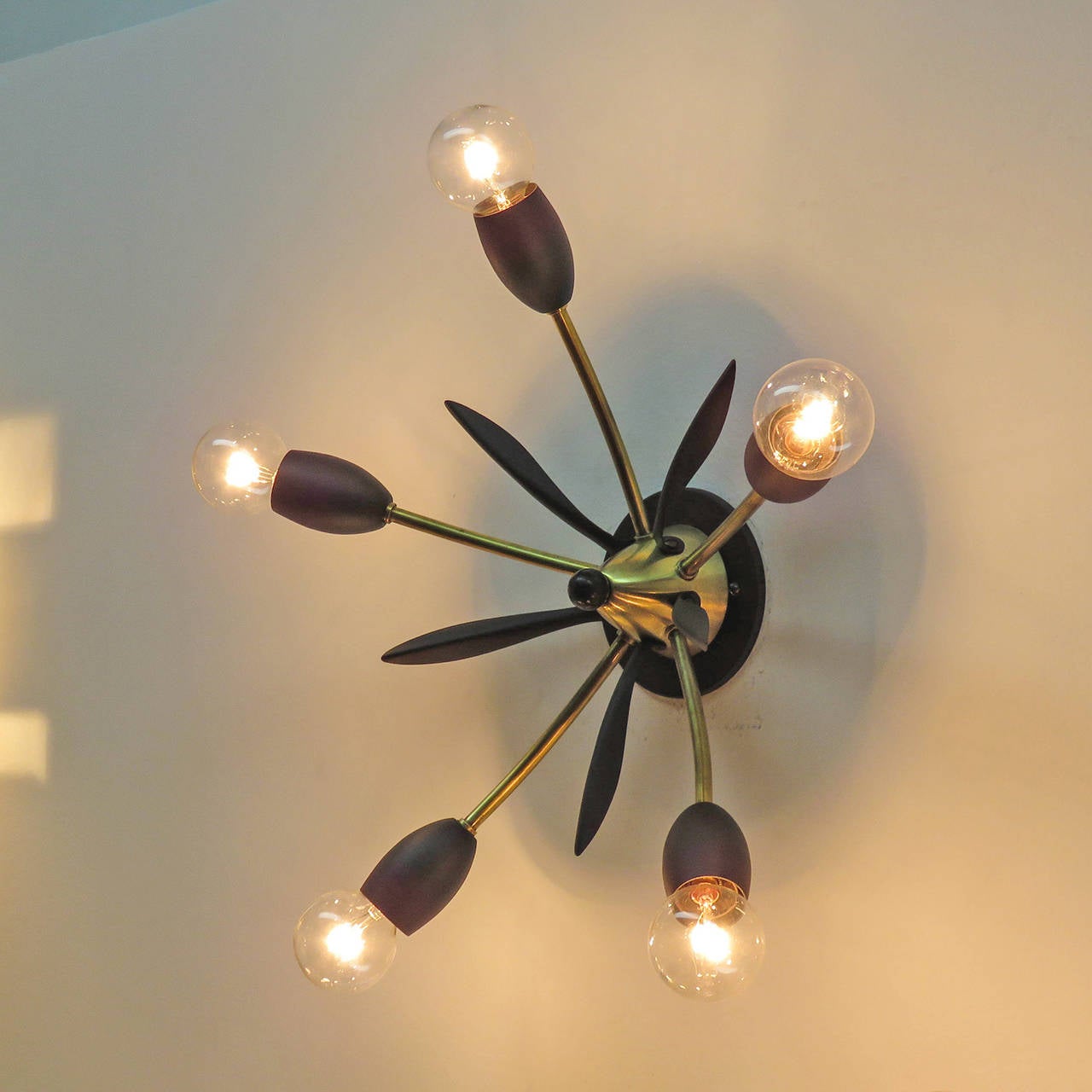 Five-Arm German Sputnik Light, 1960 at 1stDibs