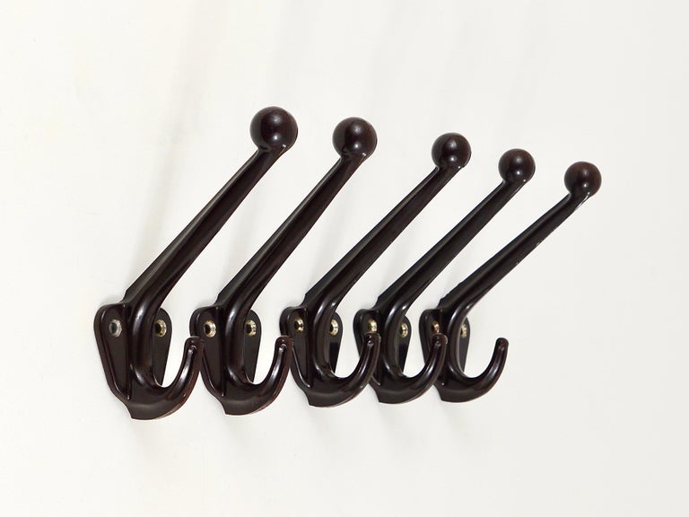 Five Beautiful Art Deco Bakelite Wall Coat Hooks, Austria, 1940s at ...