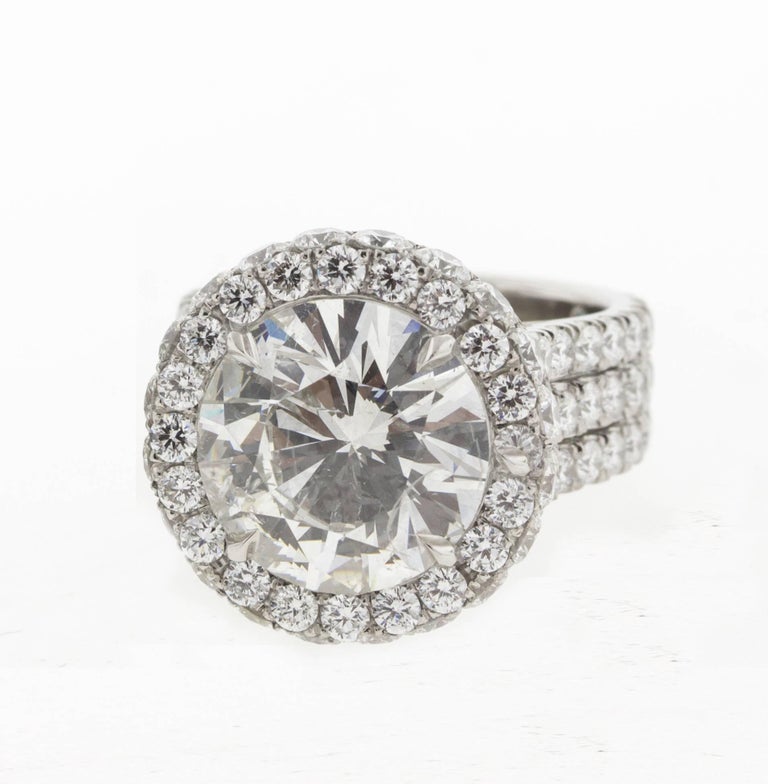 5 Carat Custom Diamond and Platinum Engagement Ring (GIA) For Sale at ...