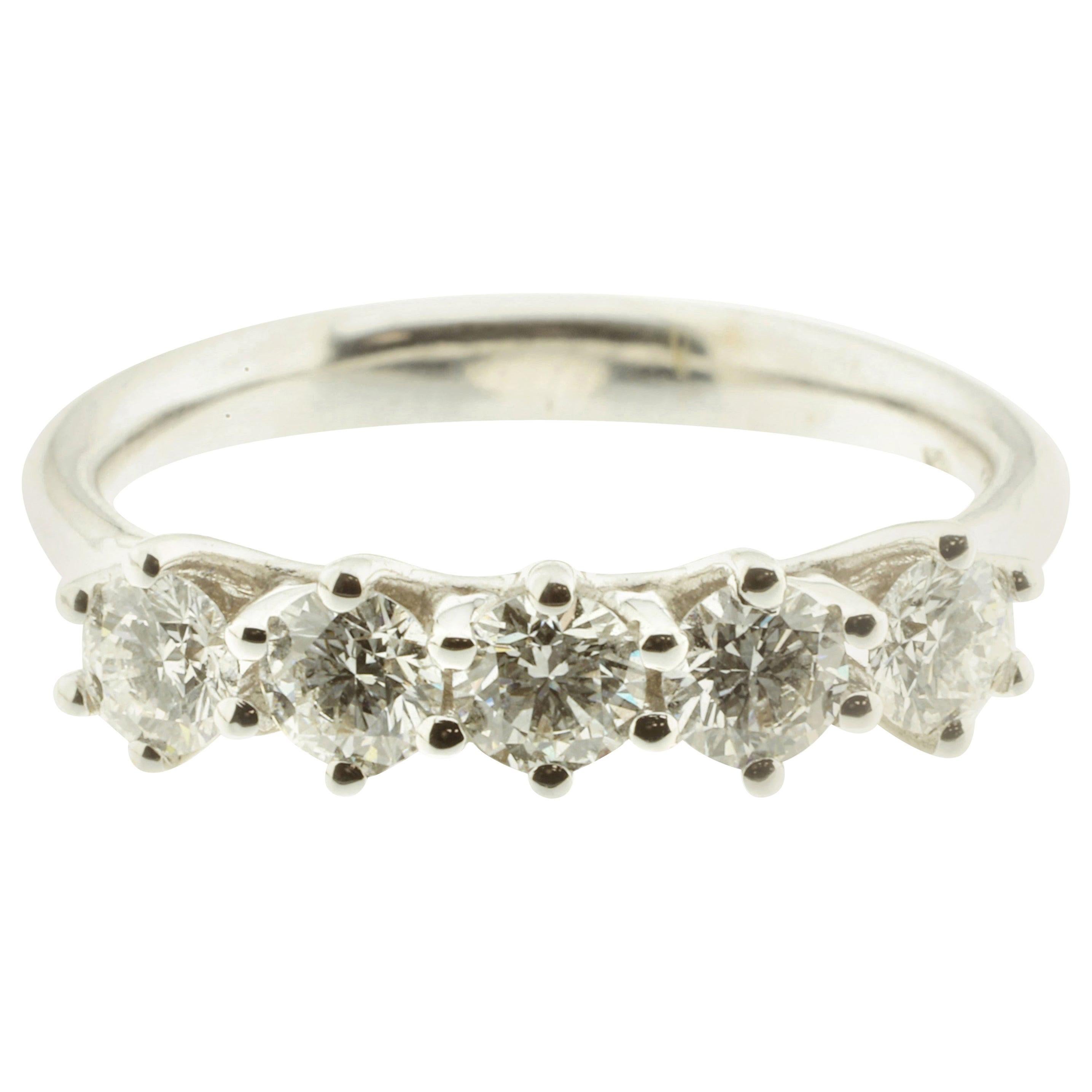 21st Century 18 Karat White Gold Diamond and Emerald Cocktail ...