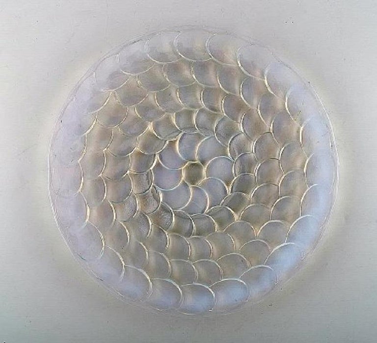 Five Early and Rare René Lalique Plates and Serving Dish in Art Glass ...