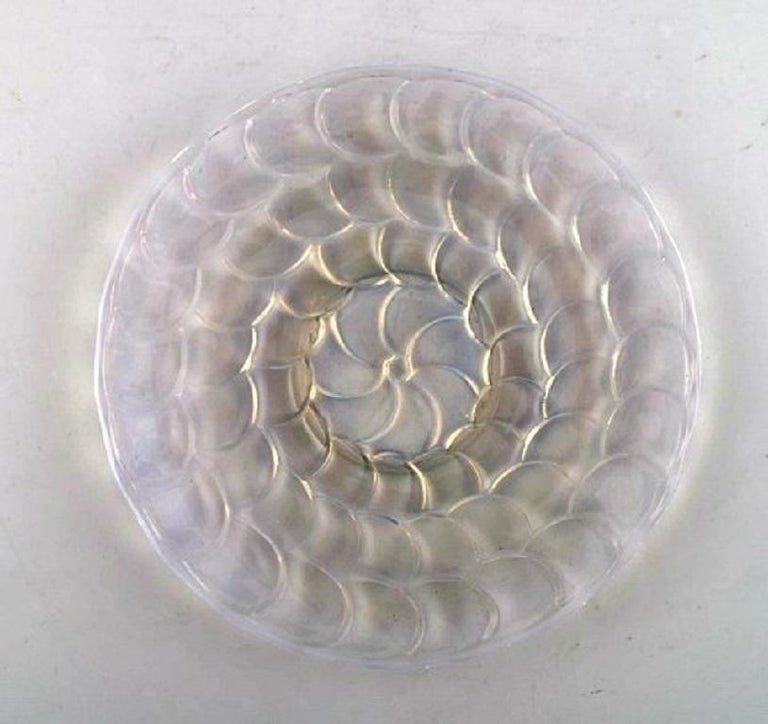 Five Early and Rare René Lalique Plates and Serving Dish in Art Glass ...