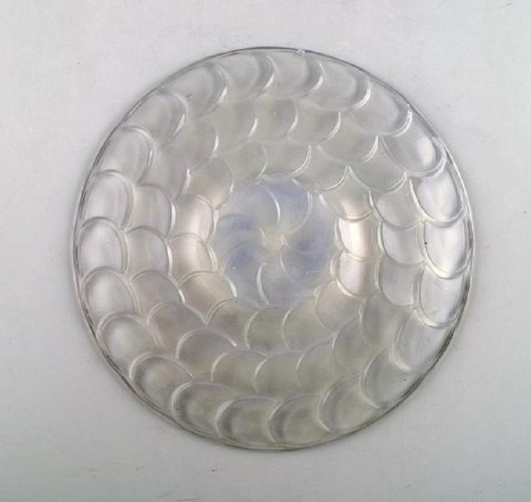 Five Early and Rare René Lalique Plates and Serving Dish in Art Glass ...