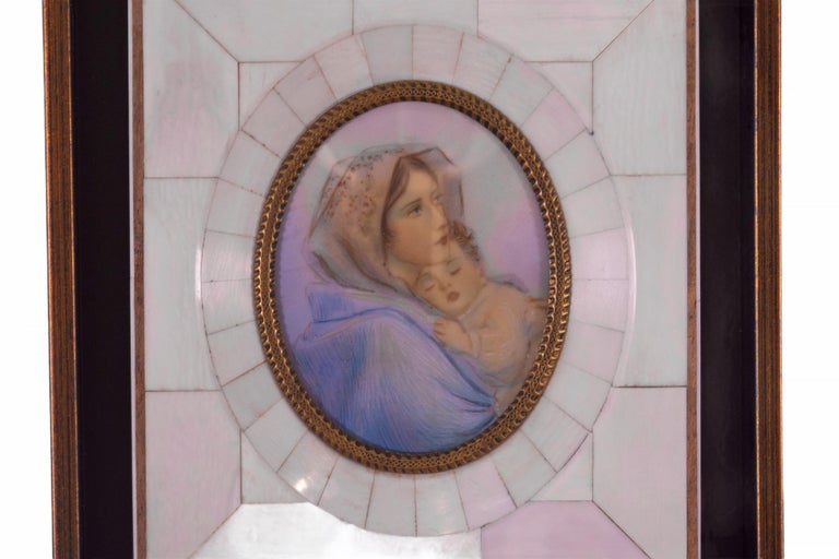 Five European Paintings of the Virgin Mary over White Bone, 18th ...