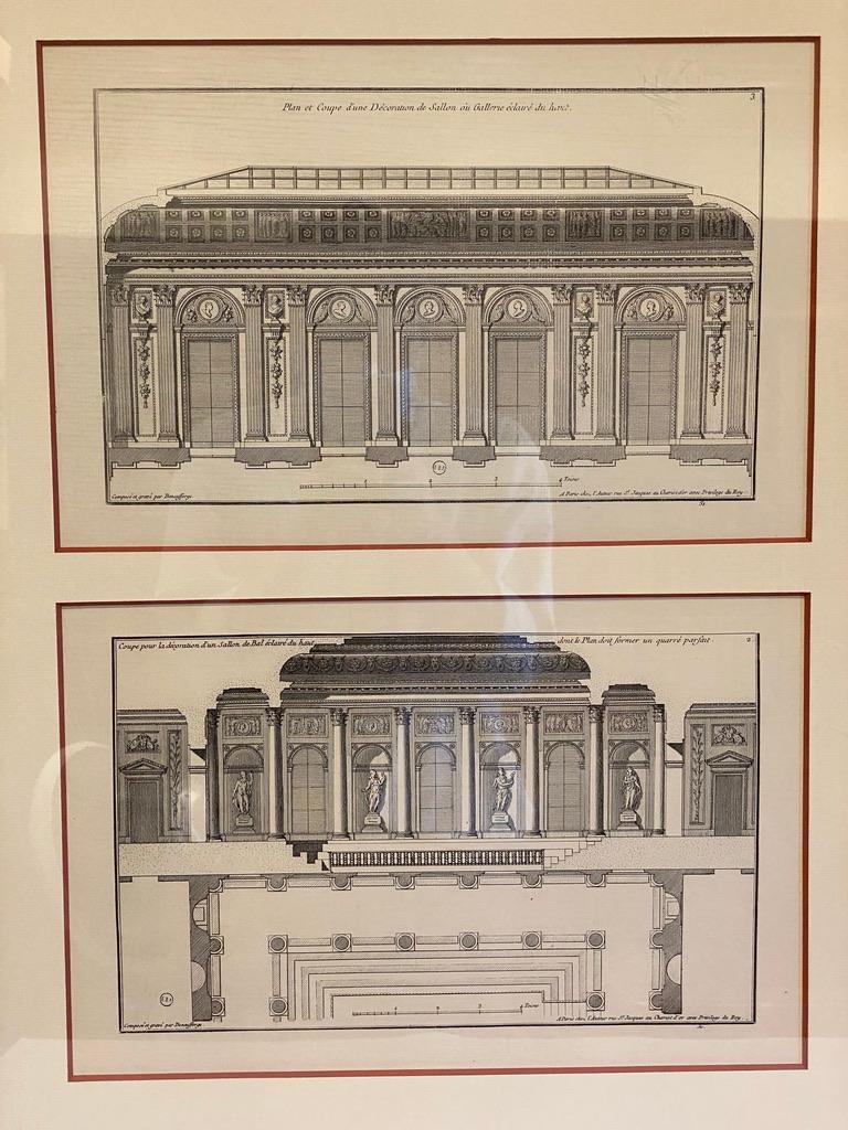 Five-Framed French Architectural Engravings at 1stDibs