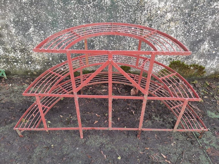 Five French Iron Half Moon Water Fall Garden or Patio Plant Pot Shelves ...