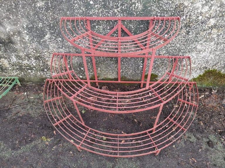 Five French Iron Half Moon Water Fall Garden or Patio Plant Pot Shelves ...